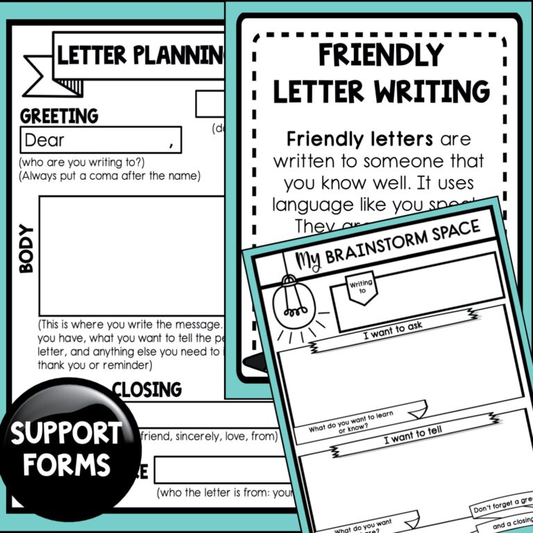 Writing A Letter Worksheets, Mentor Texts, & Activities