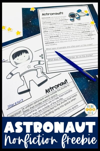 Space Reading Comprehension Activities - Having Fun First