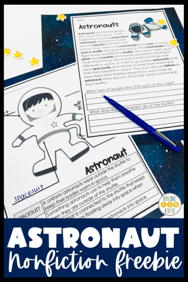 Space Reading Comprehension Activities - Having Fun First