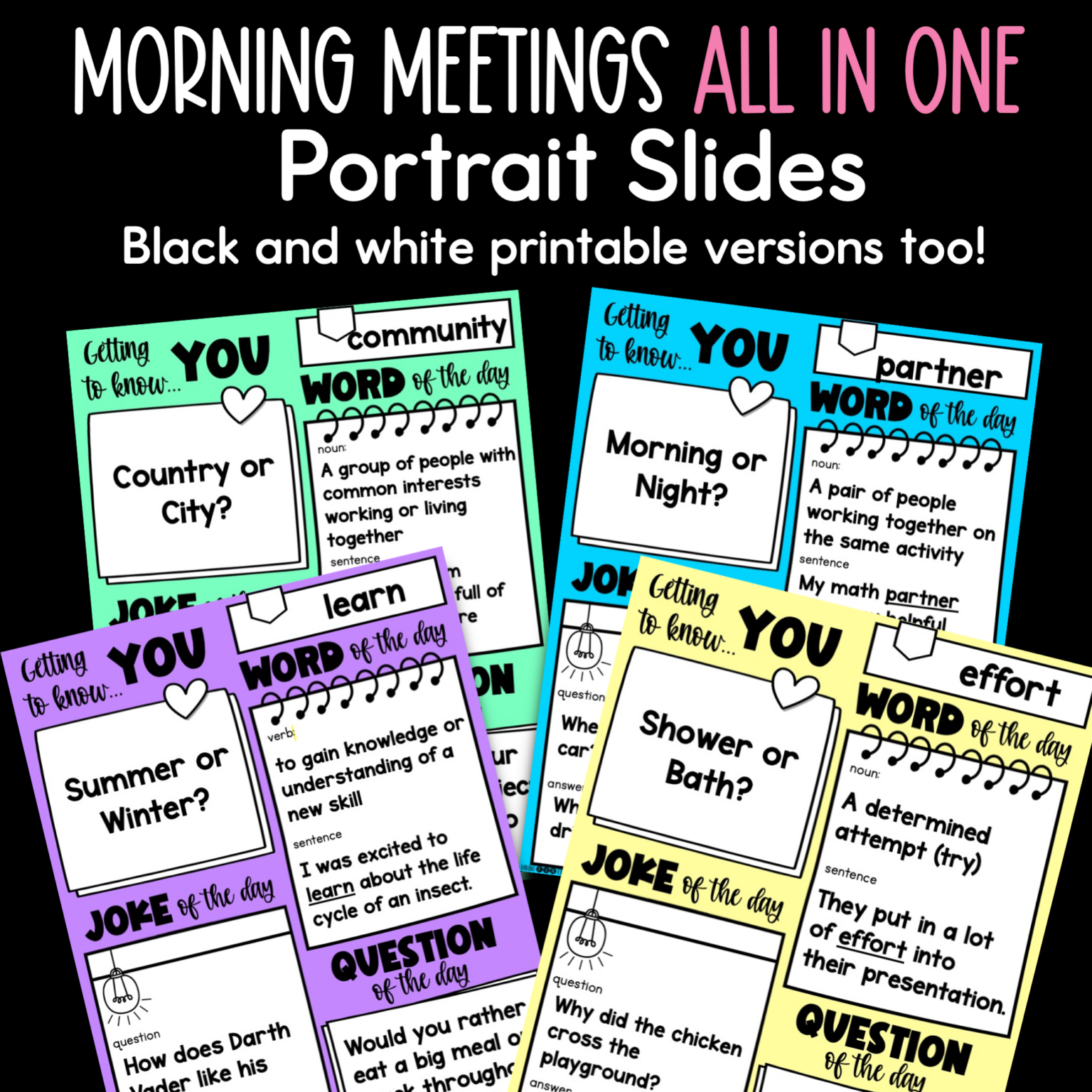 Free Morning Meeting Slides for Back to School